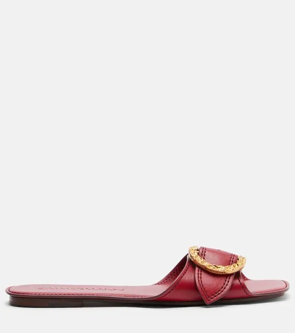 Zimmermann Solena Leather Slides - Red