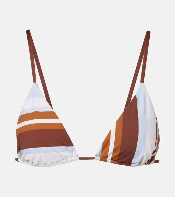 SIR. Marais Striped Triangle Bikini Top - Brown