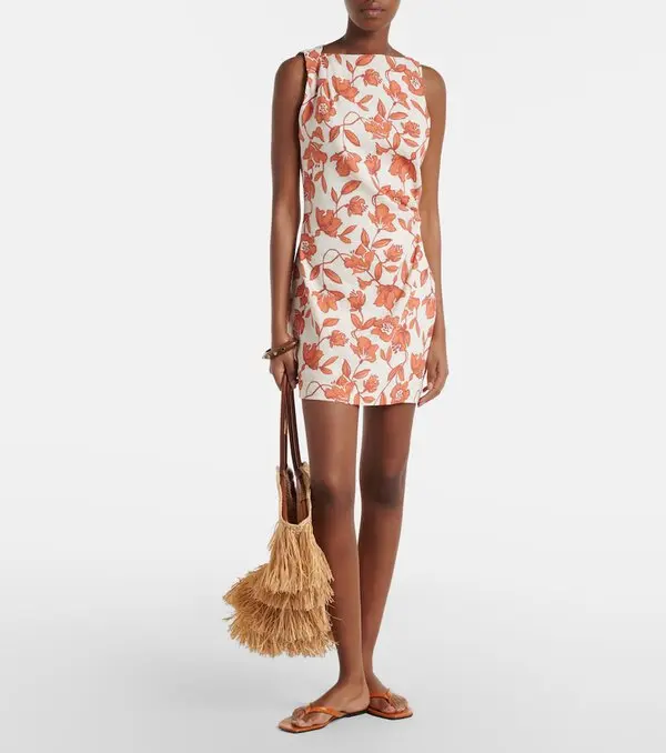 SIR. Floral Linen-blend Mini Dress - White