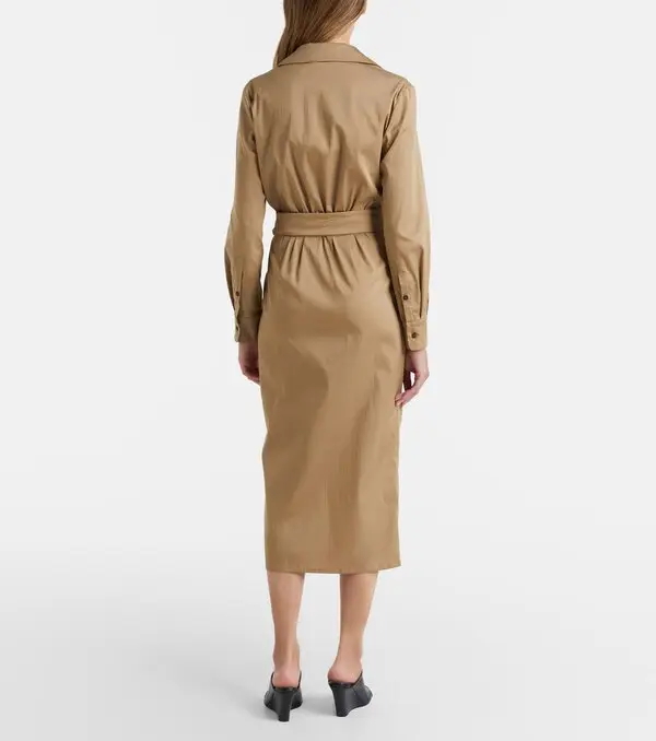 Max Mara Beta Cotton-blend Satin Wrap Dress - Beige