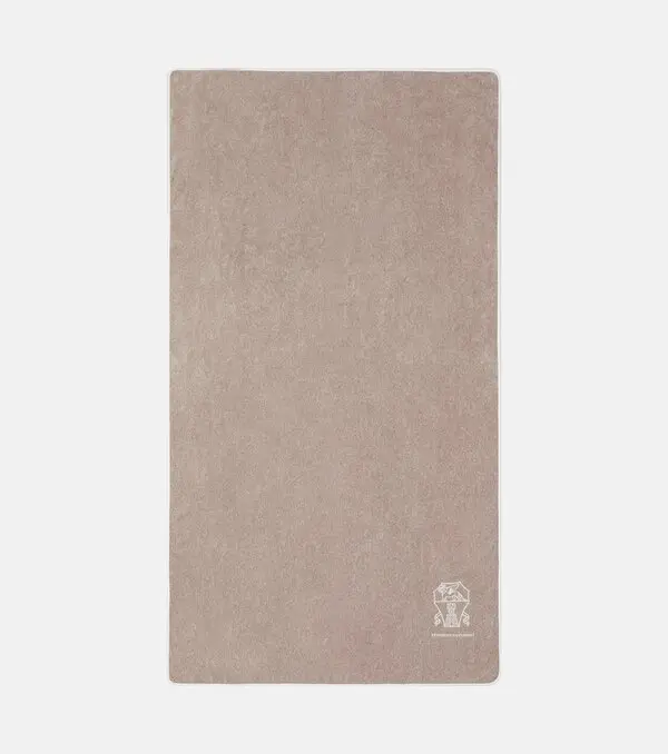 Brunello Cucinelli Logo Cotton Terry Towel - Beige