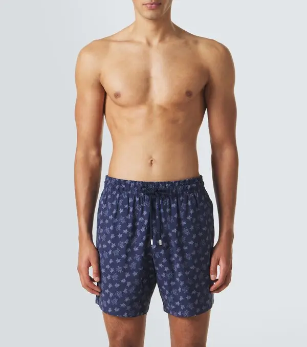 Vilebrequin Printed Wool Swim Trunks - Blue