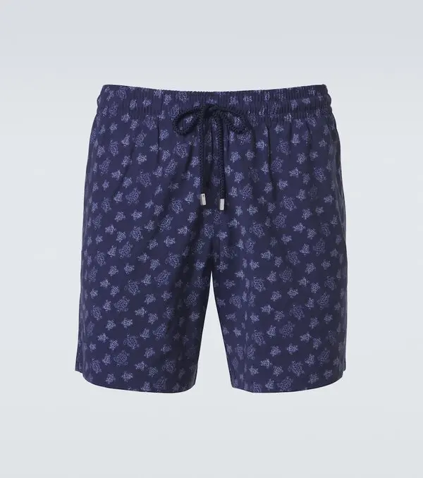 Vilebrequin Printed Wool Swim Trunks - Blue