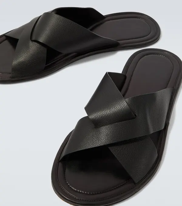 THE ROW Malick Cross Leather Sandals