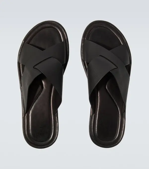 THE ROW Malick Cross Leather Sandals