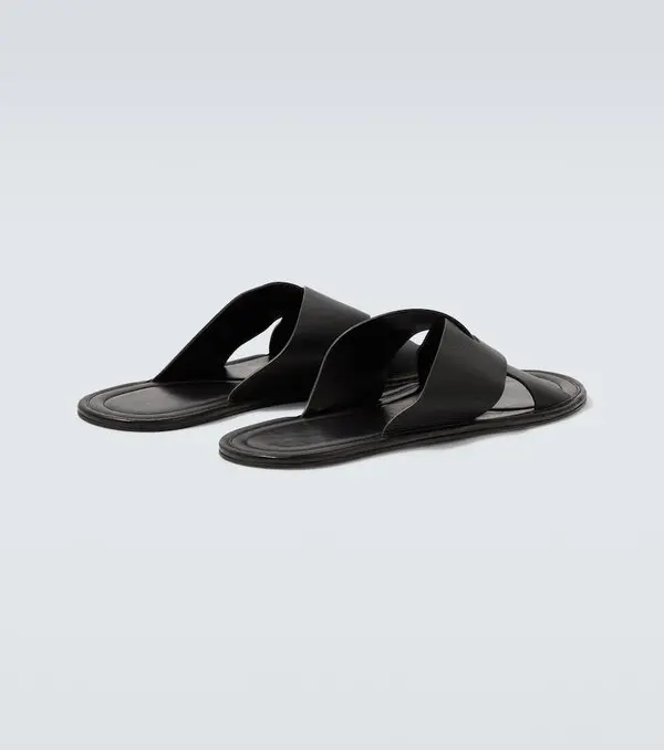 THE ROW Malick Cross Leather Sandals