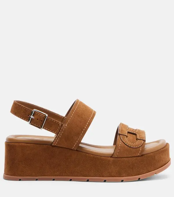 Hogan H703 Suede Platform Sandals