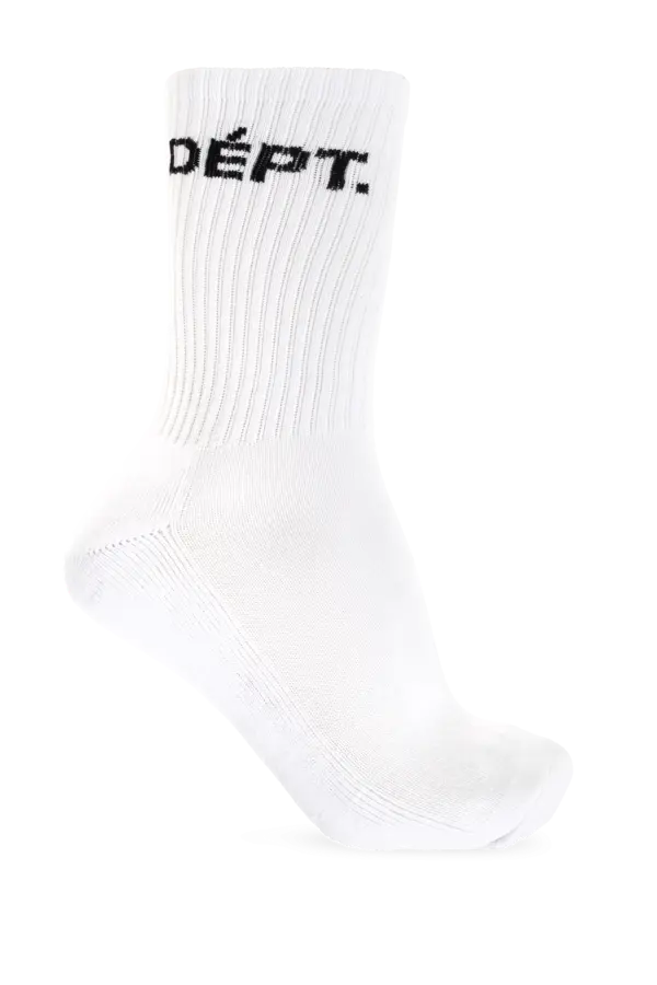 GALLERY DEPT. Logo Crew Socks - White