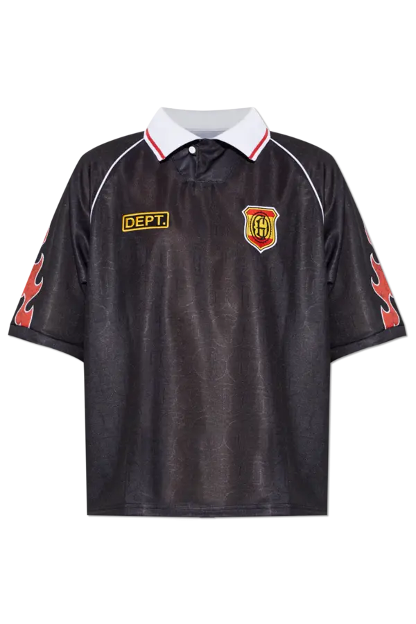 GALLERY DEPT. Polo Shirt With Flame Patches And Geometric Motifs
