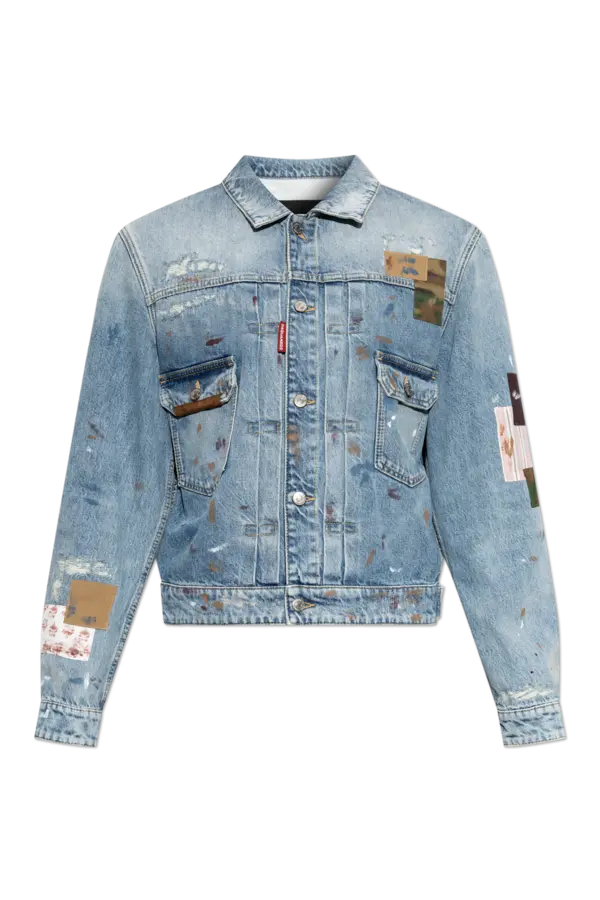 Dsquared2 Denim Jacket With Vintage Effect - Blue