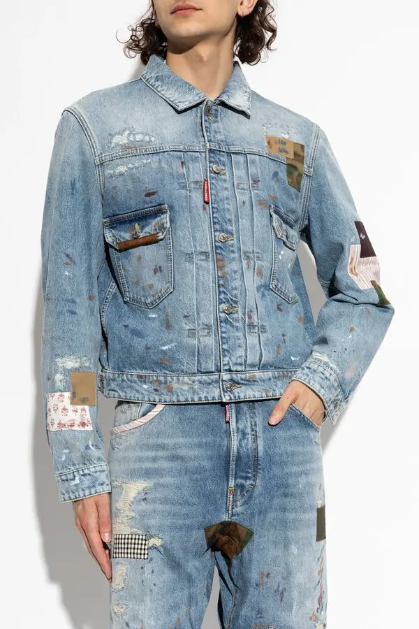 Dsquared2 Denim Jacket With Vintage Effect - Blue
