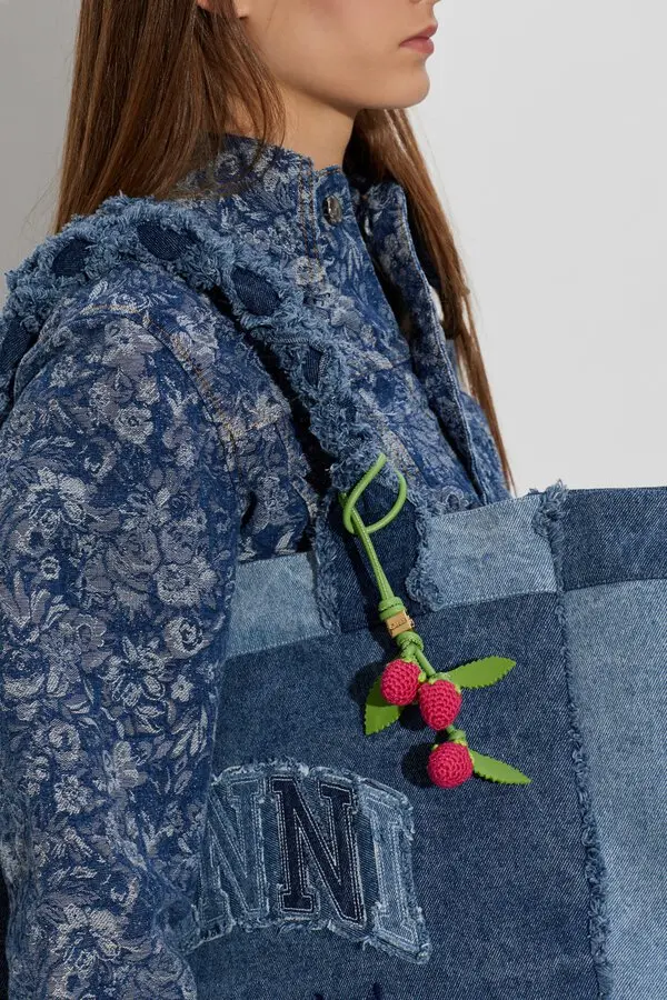 GANNI Raspberry Motif Bag Pendant - Green
