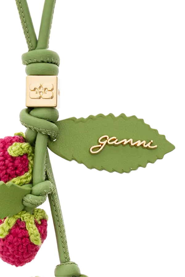 GANNI Raspberry Motif Bag Pendant - Green