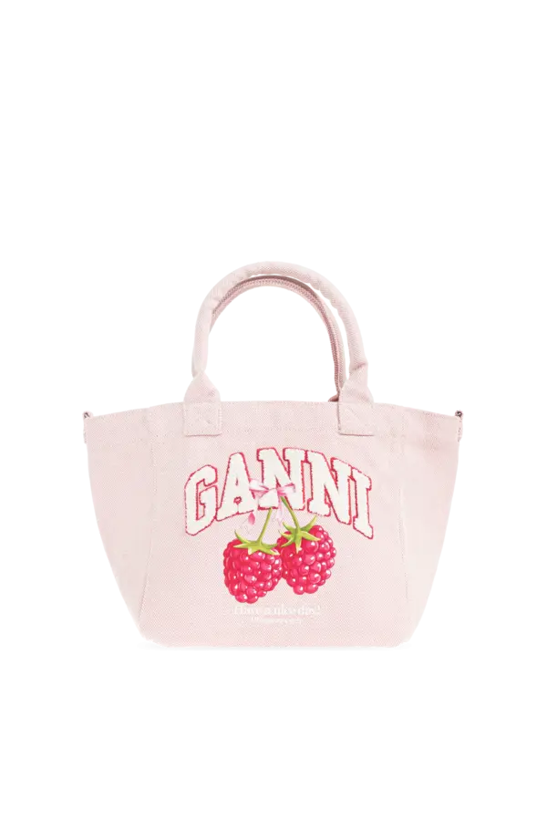 GANNI Logo Shopper Bag - Pink