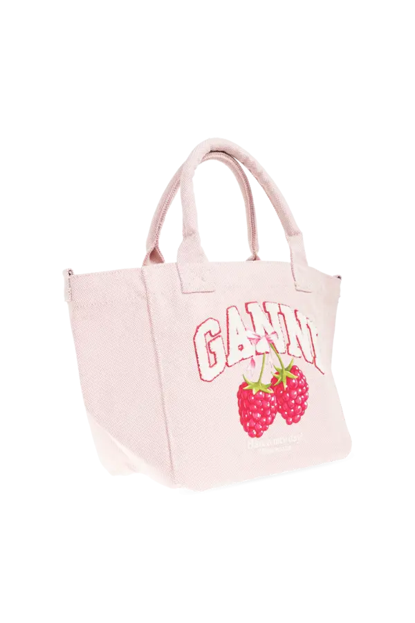 GANNI Logo Shopper Bag - Pink