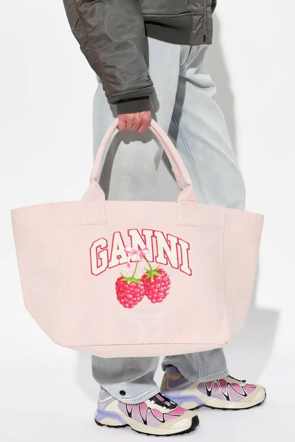 GANNI Logo Shopper Tote Bag