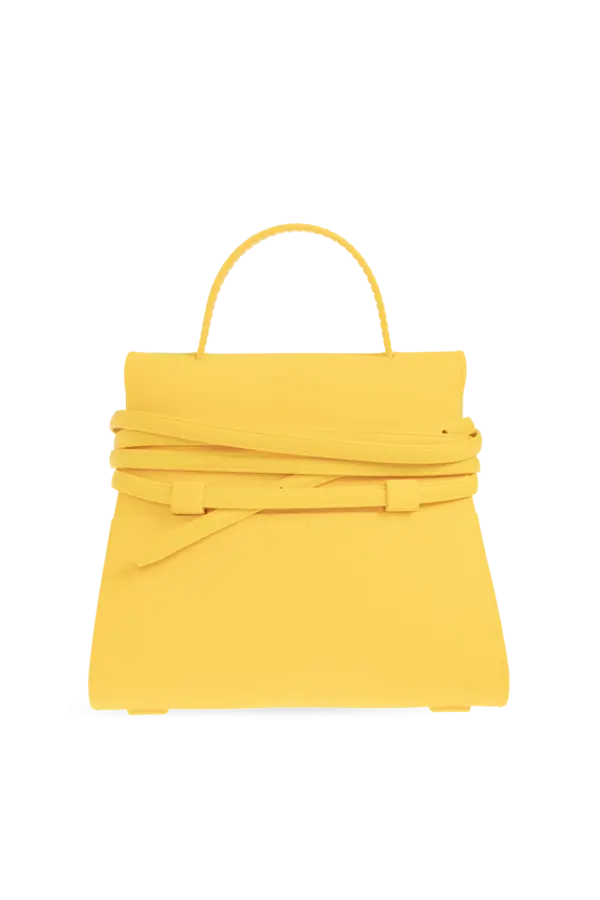 Moschino Handbag With Embossed Logo - Yellow