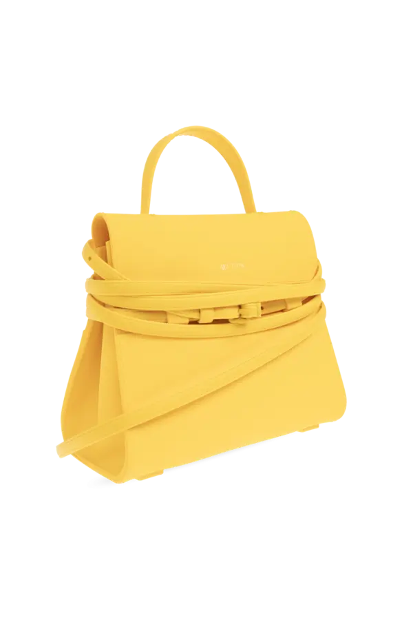 Moschino Handbag With Embossed Logo - Yellow