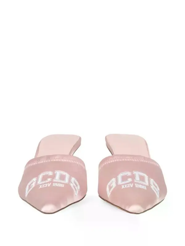 Gcds Logo-embroidered Pointed Toe Mules