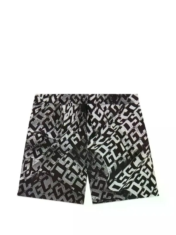 Gcds Monogram Pattern Swim Shorts - Black