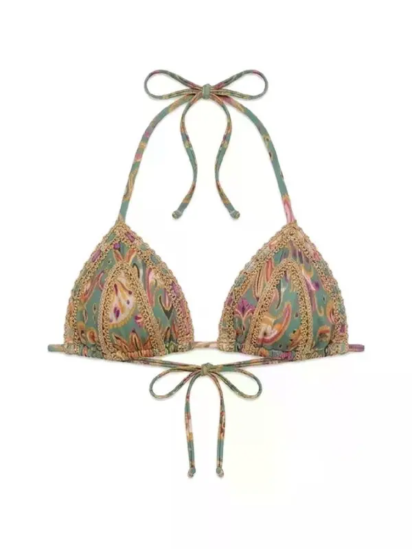 DEL MAAR Ikal Printed Bikini Top - Green