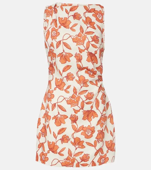 SIR. Floral Linen-blend Mini Dress - White