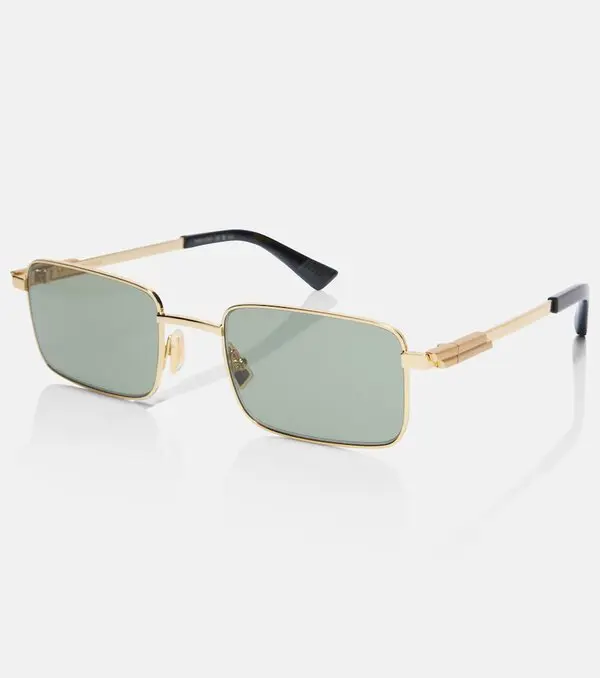 Bottega Veneta Rectangle Sunglasses - Gold