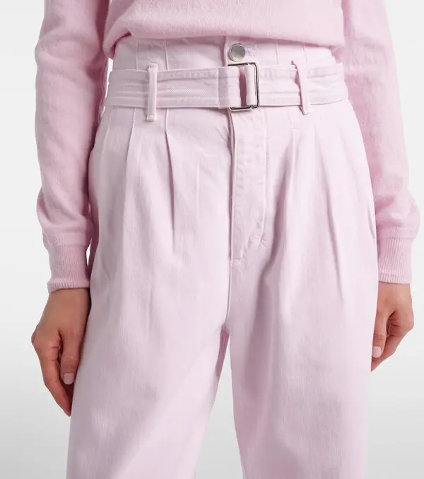 AGOLDE X Maria Mcmanus Belted Wide-leg Jeans - Pink