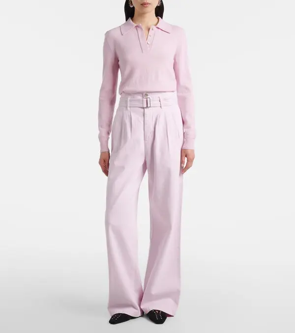 AGOLDE X Maria Mcmanus Belted Wide-leg Jeans - Pink