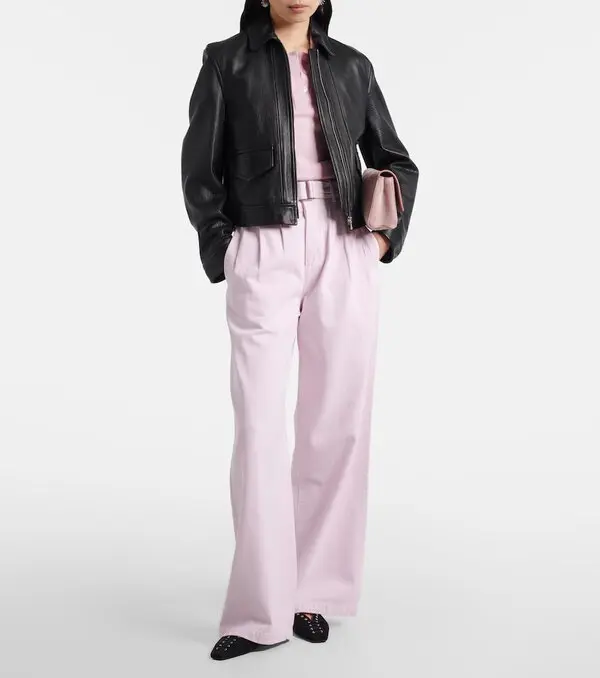 AGOLDE X Maria Mcmanus Belted Wide-leg Jeans - Pink