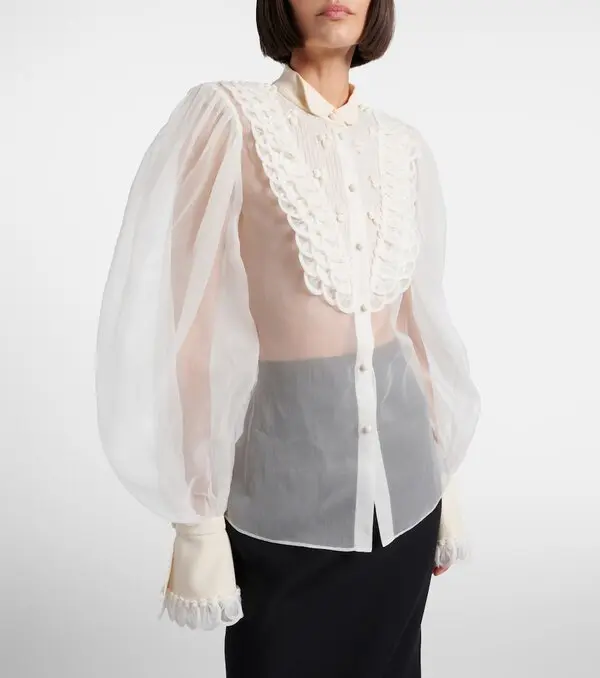 Valentino Garavani Sheer Silk Organza Blouse