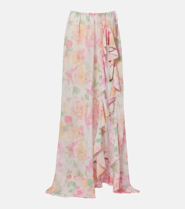 BANANHOT Clara Floral Maxi Skirt - Pink