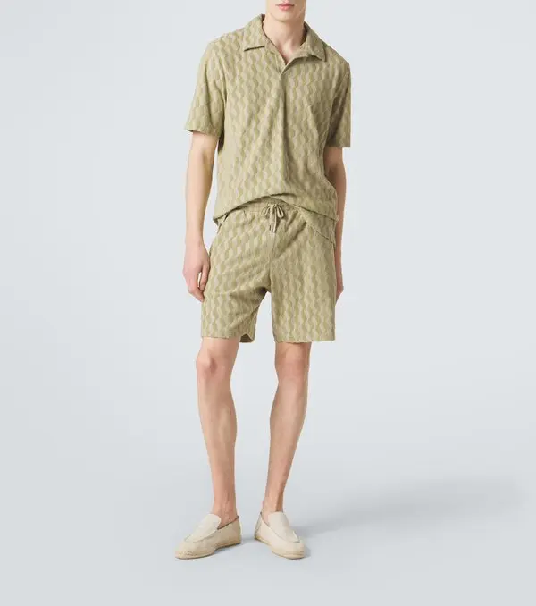 Frescobol Carioca Augusto Jacquard Terry Bermuda Shorts