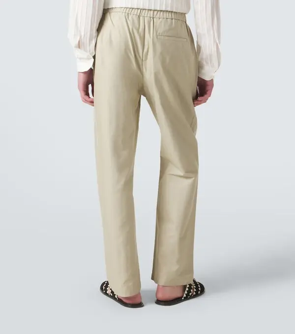 Frescobol Carioca Rocha Cotton Twill Wide-leg Pants - Green