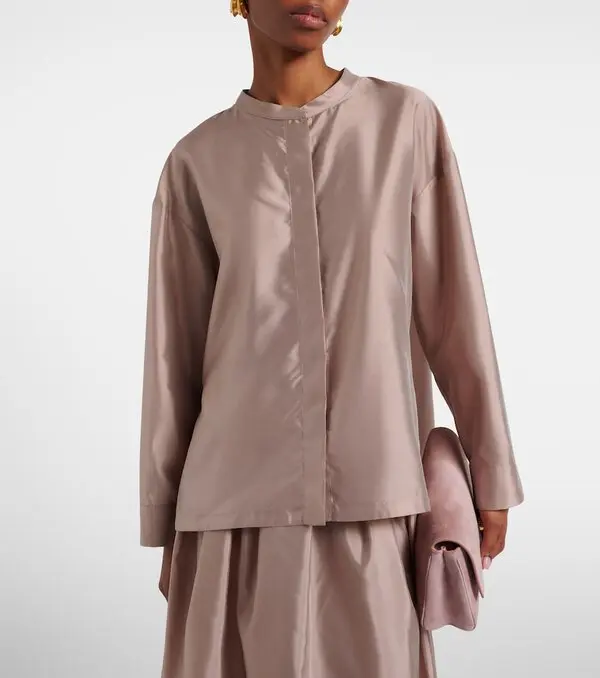 Max Mara Racconto Satin Shirt - Pink