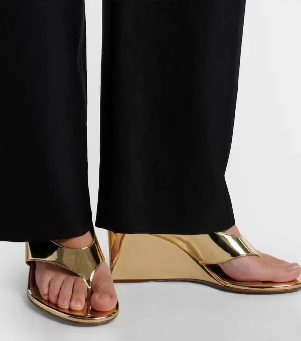 Alaïa Cube Wedge Thong Sandals