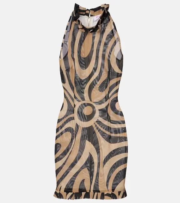 Emilio Pucci Marmo Ruffled Minidress