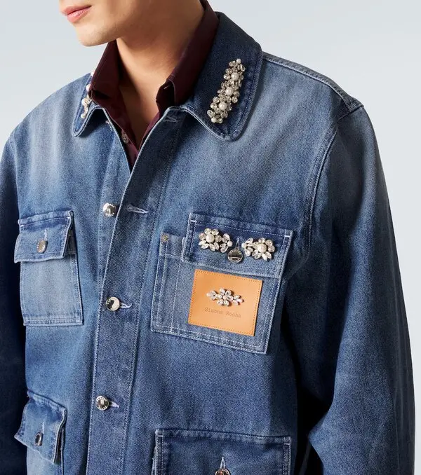 Simone Rocha Embellished Denim Trucker Jacket