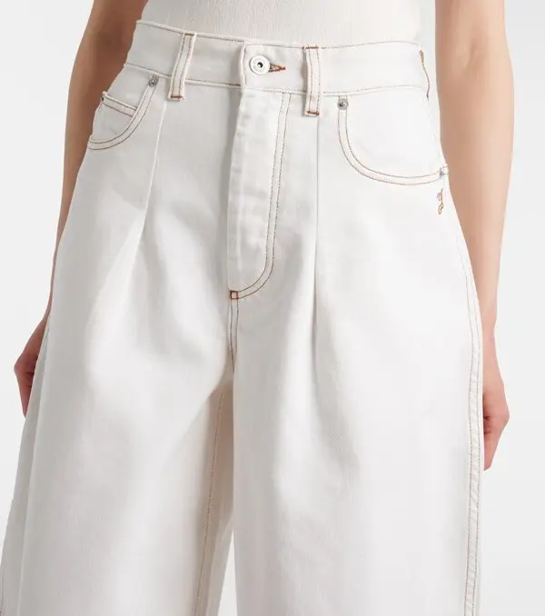 Jacquemus Ovalo De-nîmes Barrel-leg Jeans - White