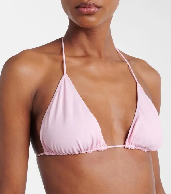 Jacquemus Beaded Bikini Top - Pink