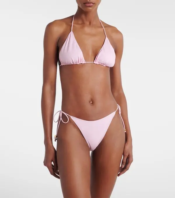 Jacquemus Beaded Bikini Top - Pink