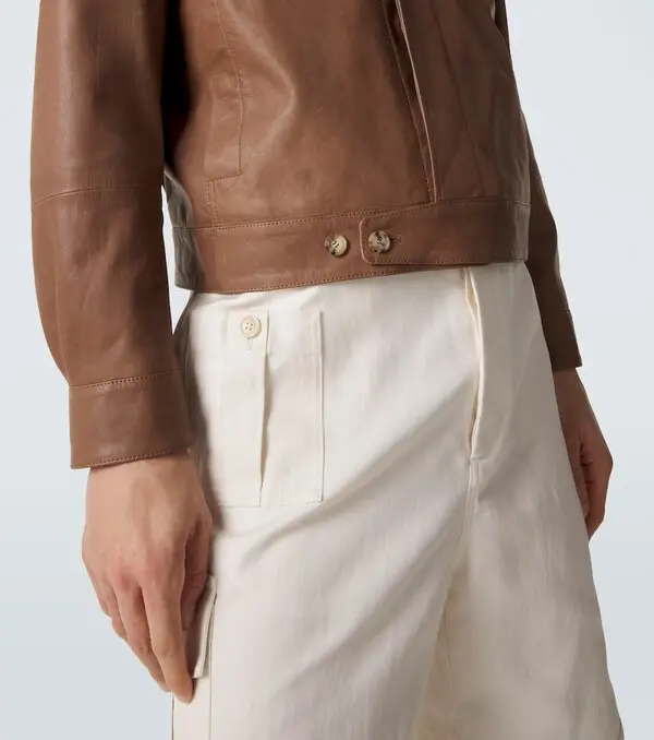Brunello Cucinelli Leather Blouson Jacket - Brown
