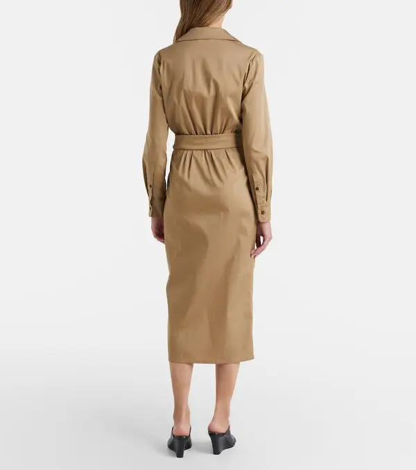Max Mara Beta Cotton-blend Satin Wrap Dress - Beige