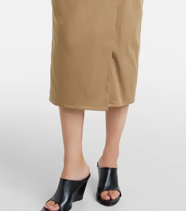 Max Mara Beta Cotton-blend Satin Wrap Dress - Beige