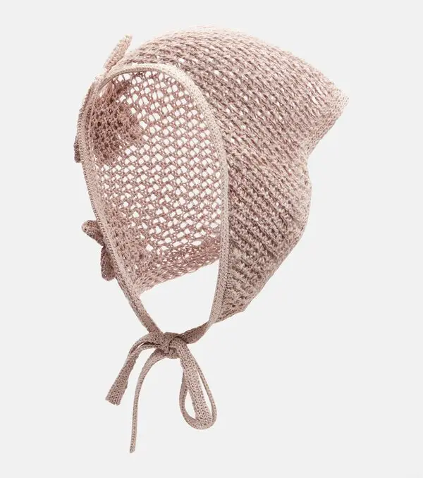 BANANHOT Crochet Floral-applique Scarf - Pink