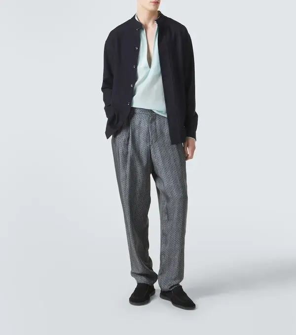 Giorgio Armani Pleated Printed Tapered Trousers