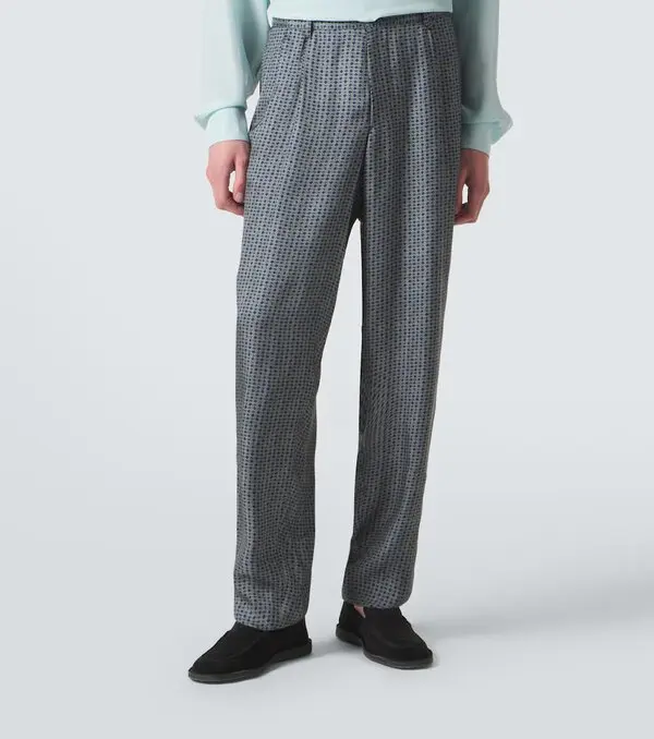 Giorgio Armani Pleated Printed Tapered Trousers