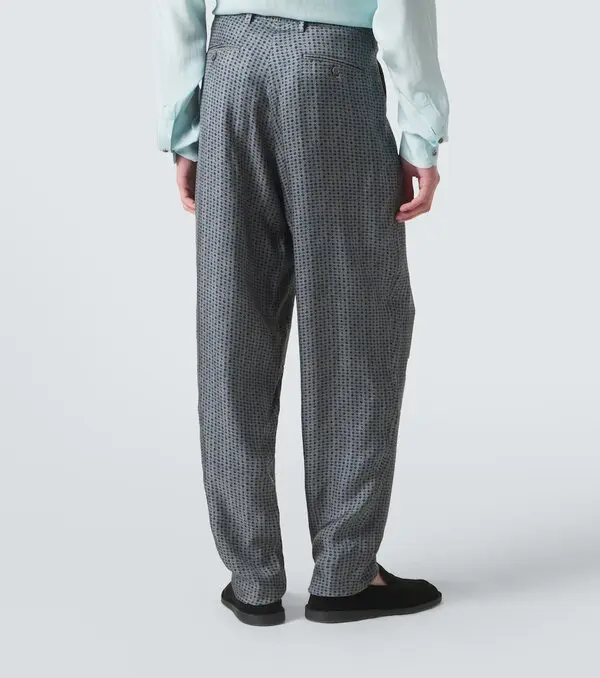 Giorgio Armani Pleated Printed Tapered Trousers
