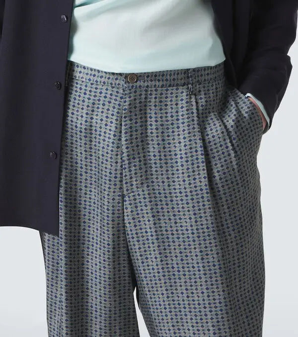 Giorgio Armani Pleated Printed Tapered Trousers