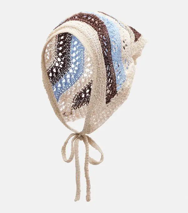BANANHOT Chevron Crochet Scarf - Blue